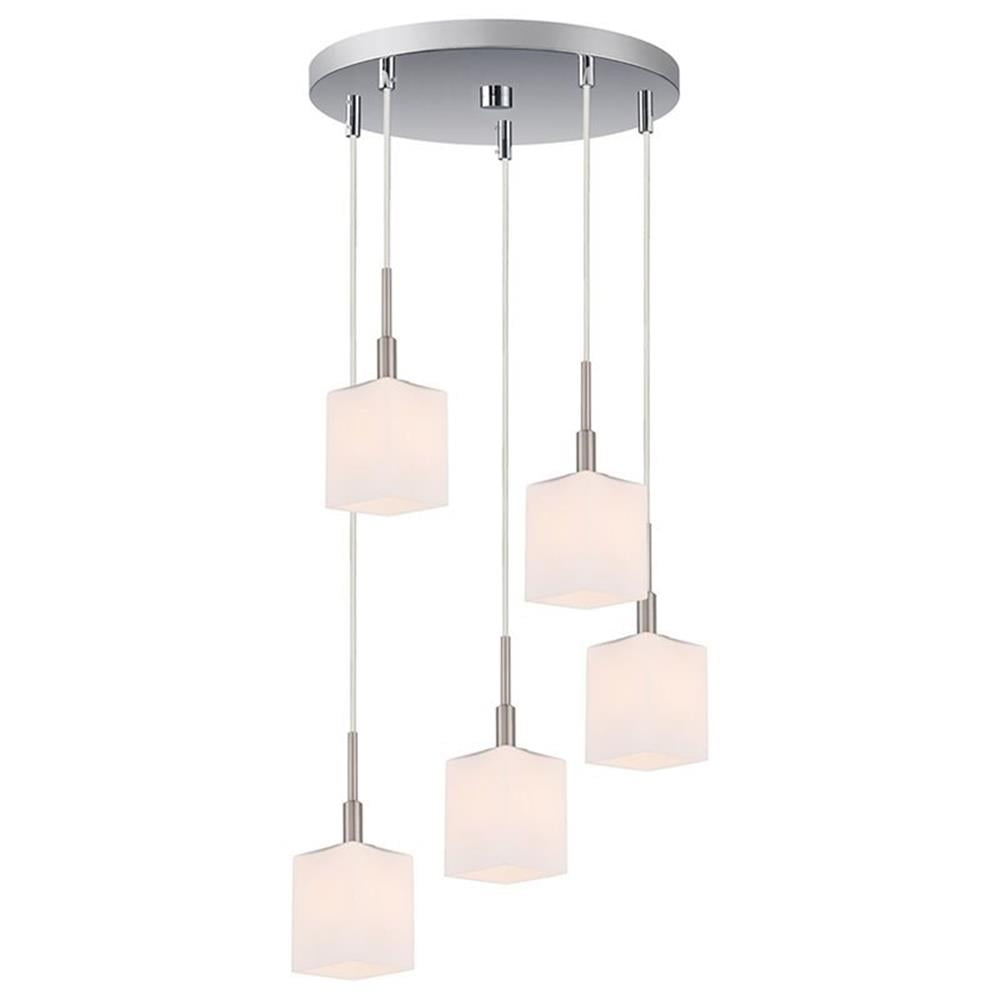 Woodbridge Lighting Langston 5-Light Glass Cluster Pendant in Satin ...