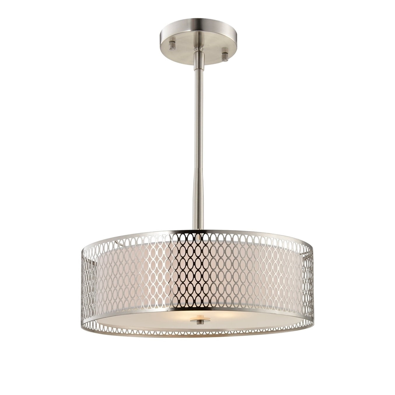 Woodbridge Lighting Spencer 1-Light Metal and Fabric LED Pendant in ...