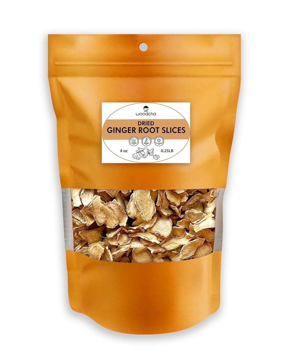 Woodcha Dried Ginger Root Slices, Dehydrated Ginger for Tea, Ginger ...