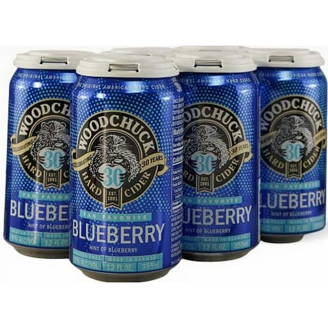 Woodchuck Blueberry Hard Cider, 6 pack, 12 FL. OZ. Can, 5% ABV ...