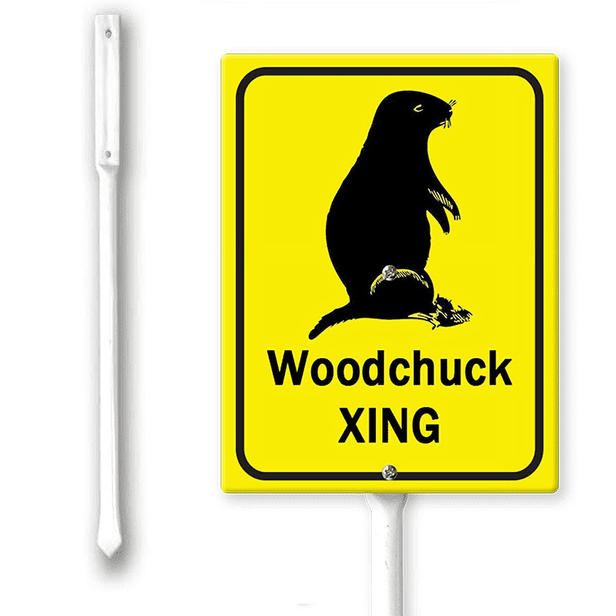 Woodchuck Crossing Sign Zone Xing Yard Sign With Stakes Outdoor Lawn ...