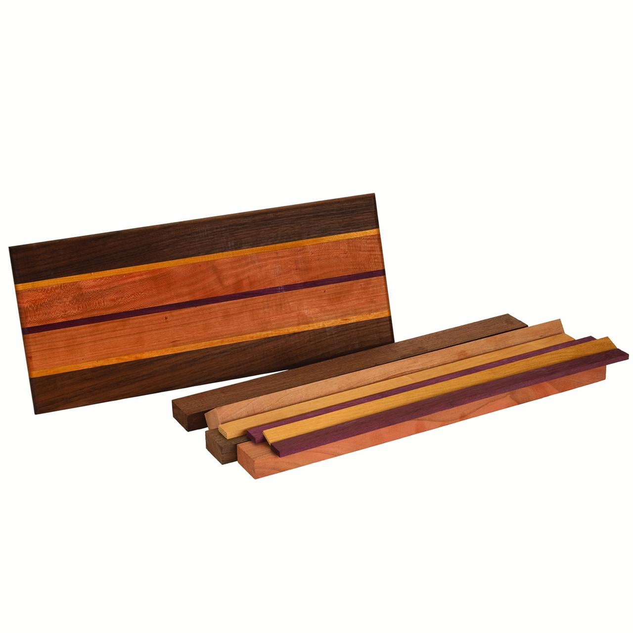 Woodcraft Project Kit Cutting Board Kit Walnut Cherry Yellowheart ...