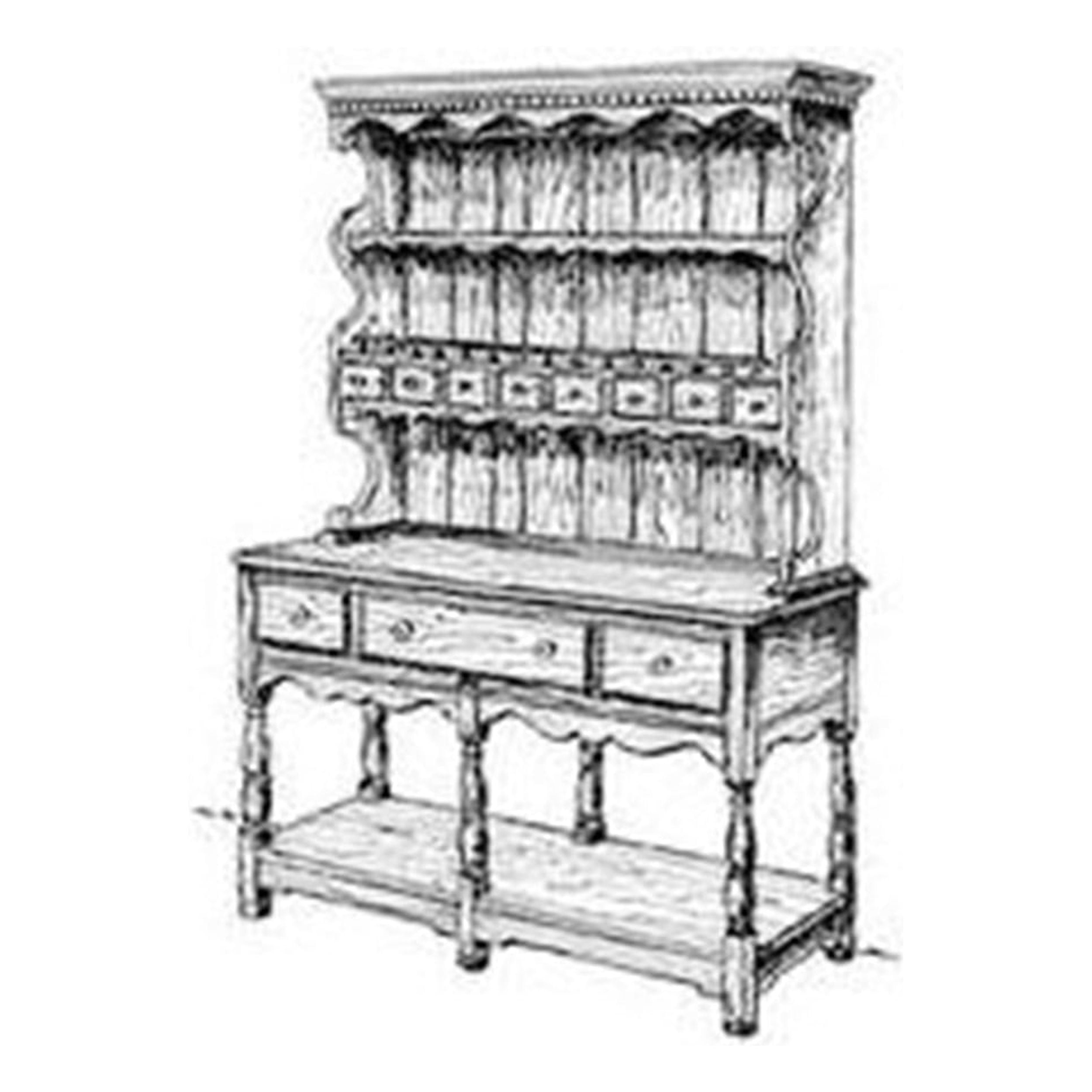 Woodcraft Project Paper Plan To Build Welsh Hutch And Buffet - Material ...