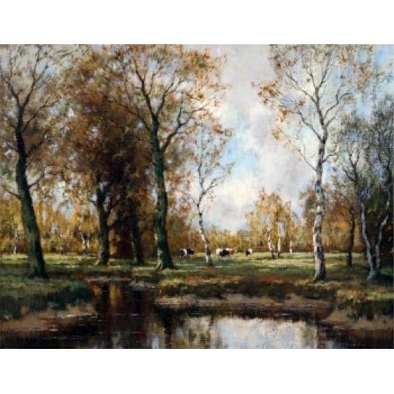 Wooded River Landscape Hendricks Willhem 19th C. Dutch Poster Print ...