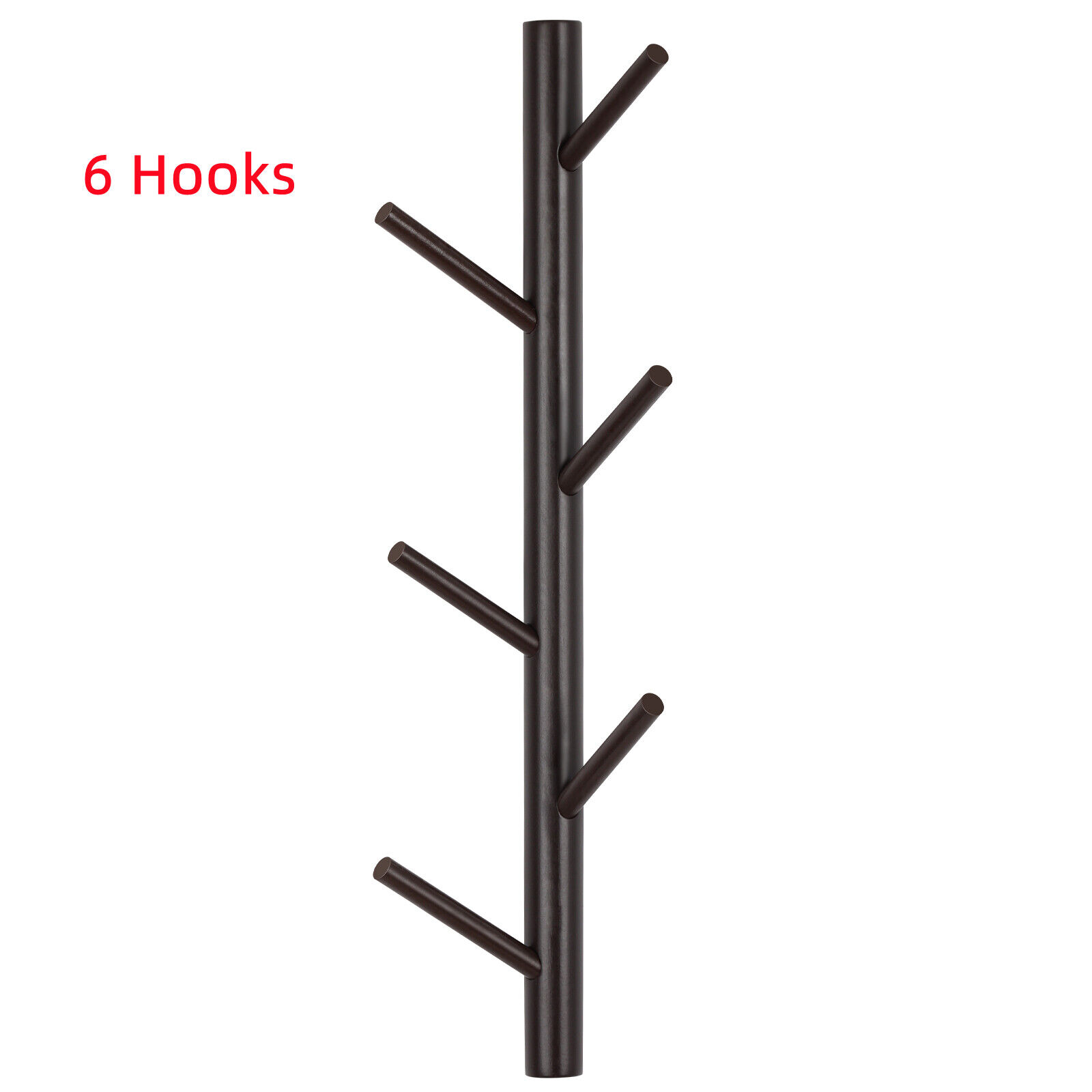 Wooded Tree Branch Coat Rack Wall Mount Hat Scarf Hanger 6 Hooks No ...