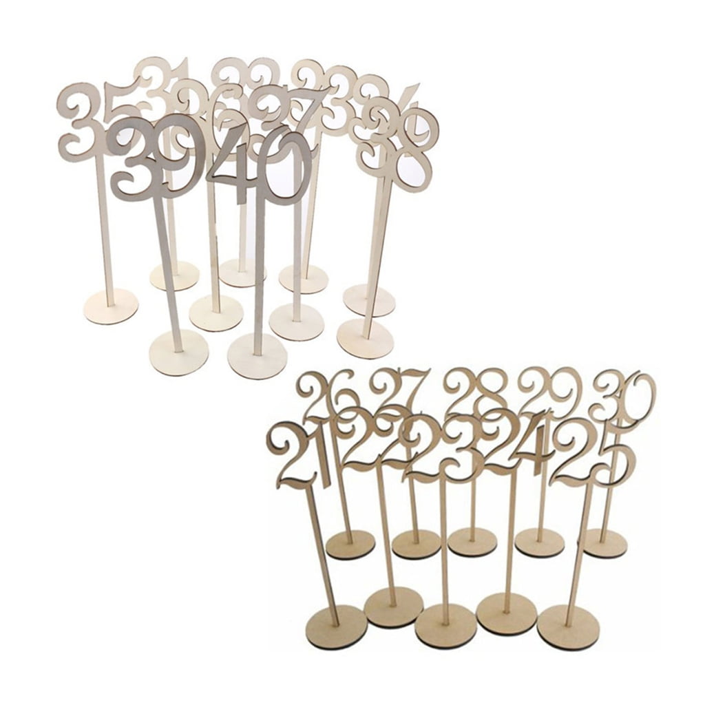 Wooded Wedding Centerpieces for Tables Round Base Desktop Digit Wooden ...