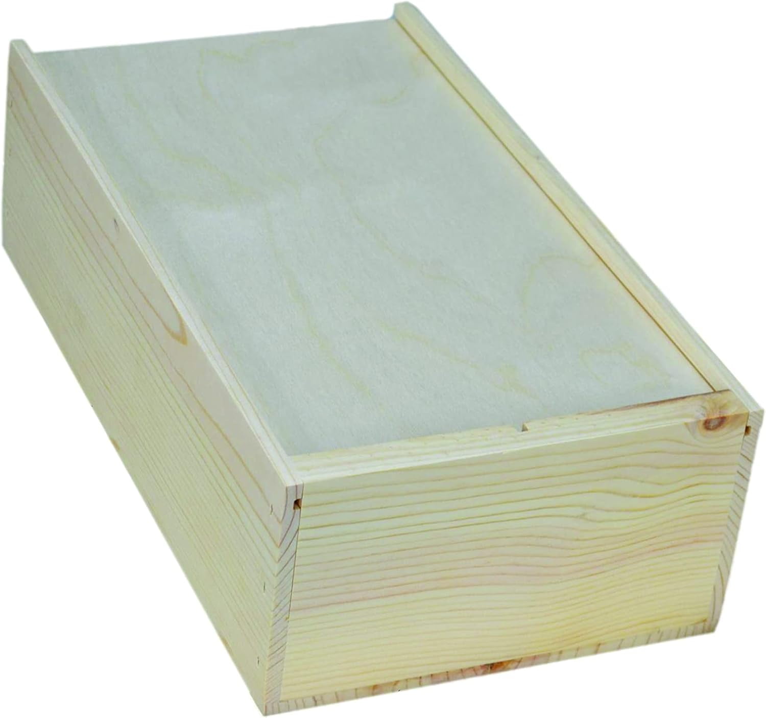 Wooden 2 Bottle Slide Top Box Large, 14 x 8 x 4 Inside Dimensions ...