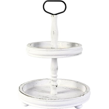 DecMode 15" x 24" White Wood 3 Tiered Server, 1-Piece - Walmart.com