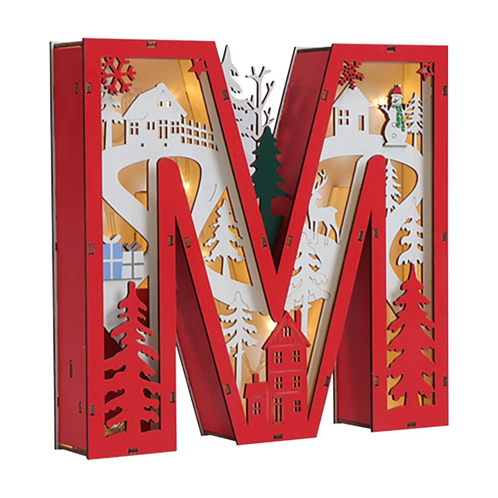 Wooden 26 Letter-Light Ornaments Christmas Personality Fashion Home ...