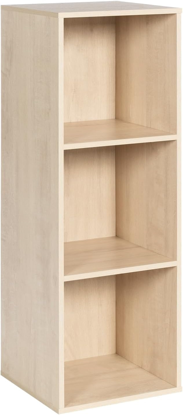 Wooden 3-Cube Storage Organizer with Closed Back Panel, 11in Cube Shelf ...