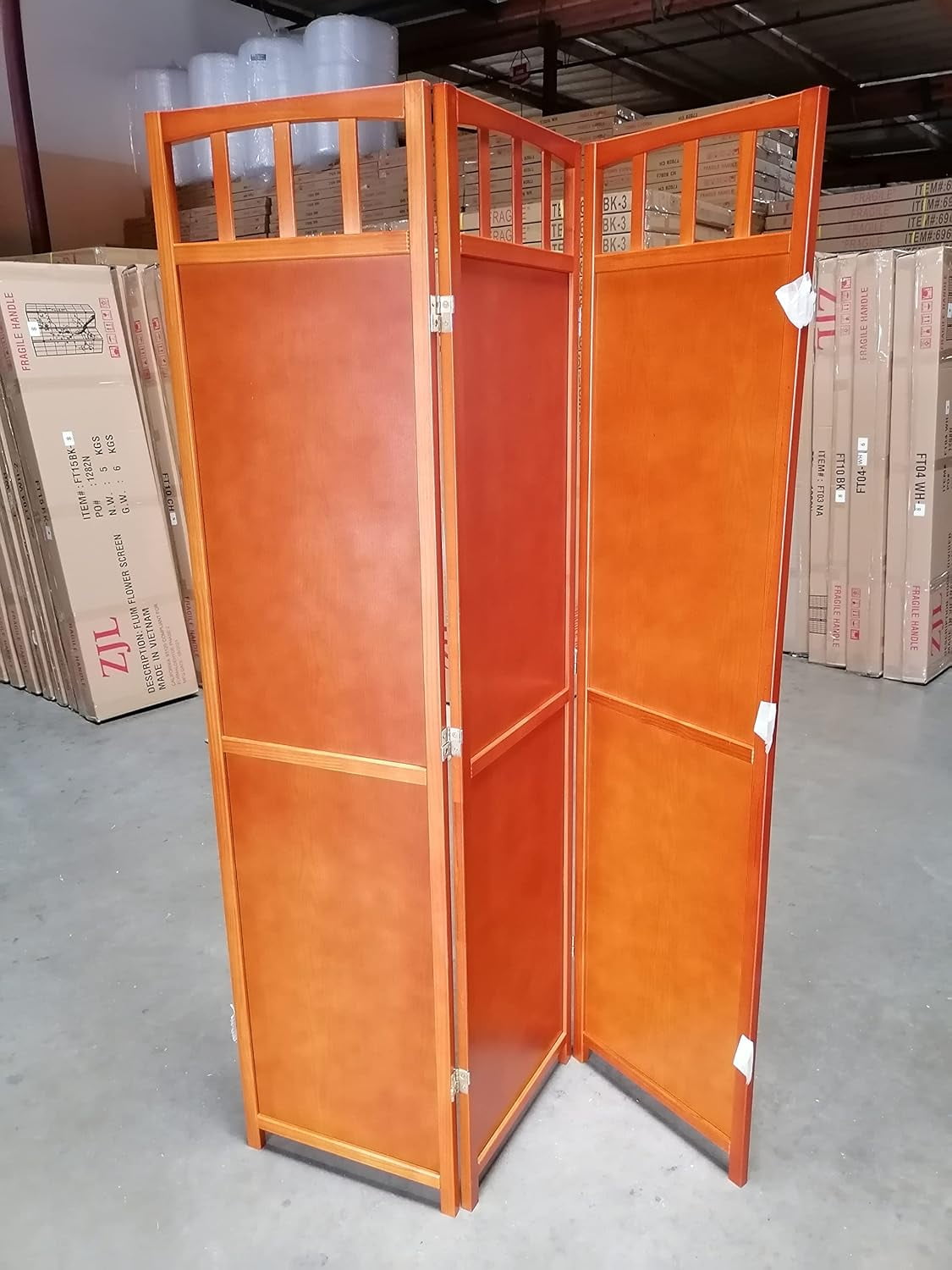 Wooden 3 Panel Solid Wood Room Screen Divider Antique Walnut - Walmart.com