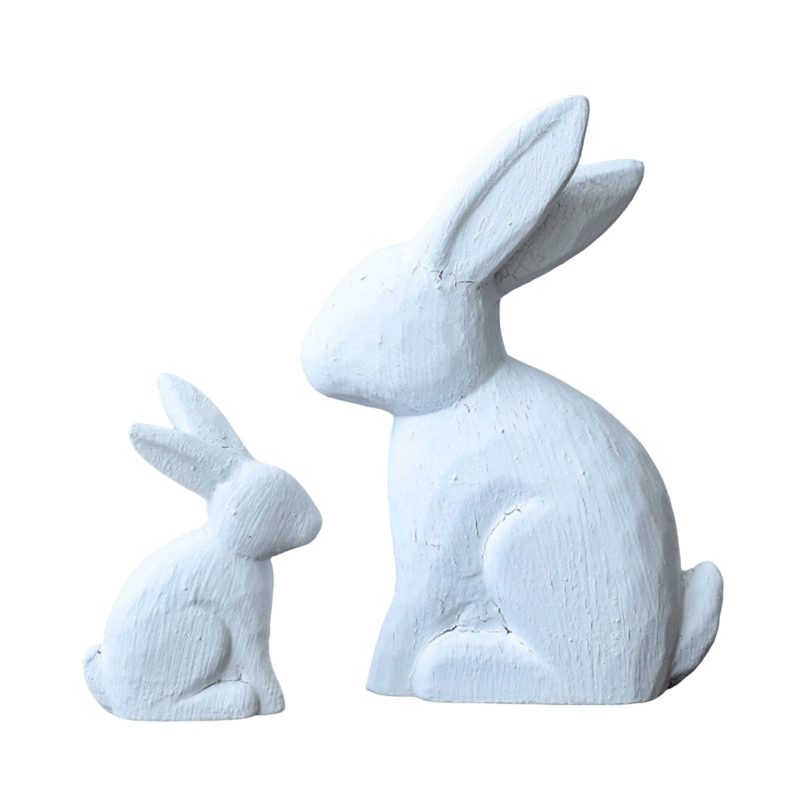 Wooden 3D Bunny Rabbit Figurines Easter Bunny Statue Outdoor Easter ...