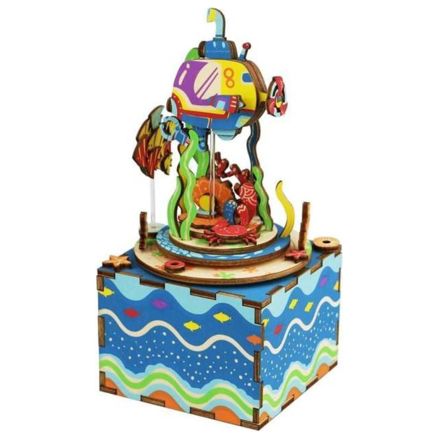 Wooden 3D Puzzle DIY Under The Sea Music Box plays: Torna A Surriento ...