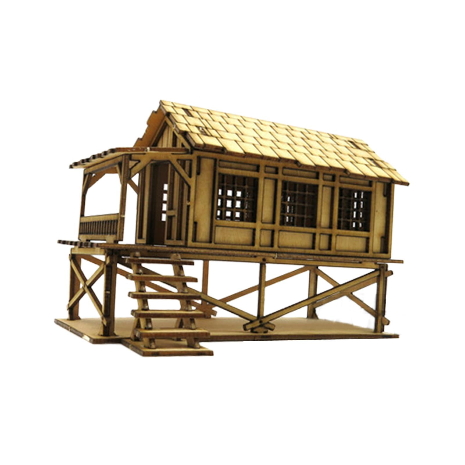 Wooden 3D Puzzle House, 1/72 Wooden Cabin, Architectural Scene ...