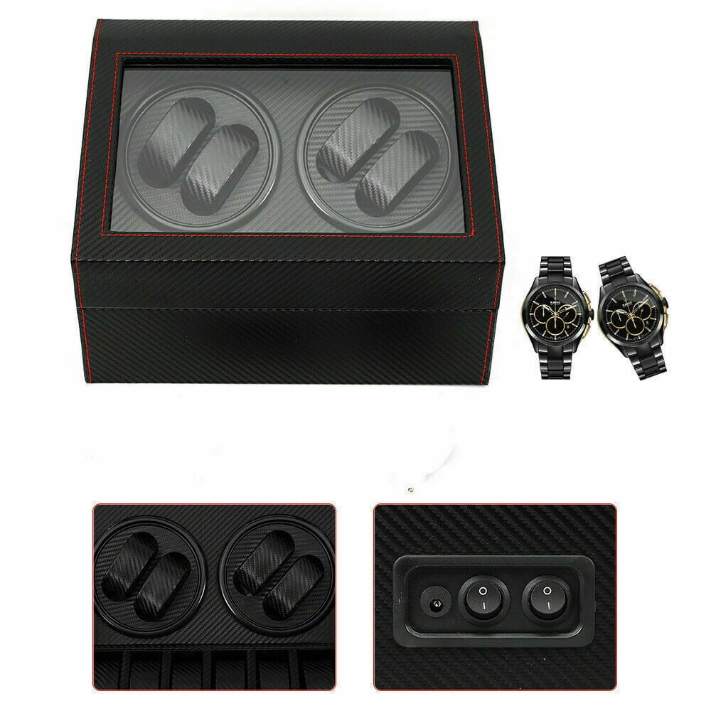 Wooden 4+6 Automatic Rotation Watch Winder Storage Box Display Case ...