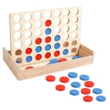 Wooden Connect 4 in A Row Strategy Board Game Set with Storage Box for ...