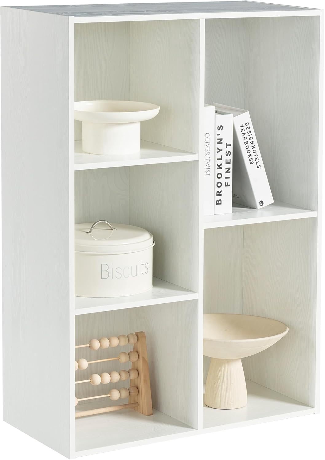 VDNEND Wooden 5-Cube Storage Organizer with Closed Back Panel, 11in ...