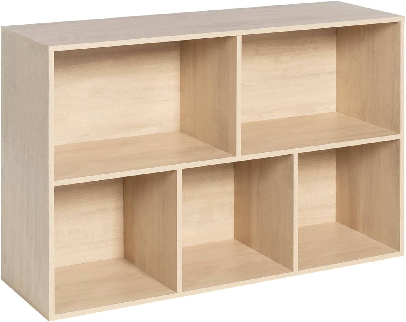 Wooden 5-Cube Storage Organizer with Closed Back Panel, 11in Cube Shelf ...