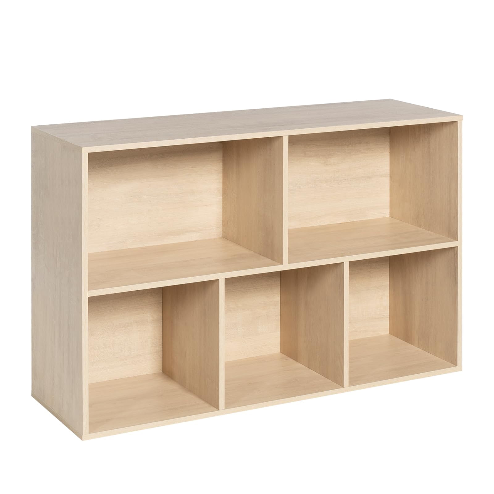 Wooden 5-Cube Storage Organizer with Closed Back Panel, 11 Inch Cube ...