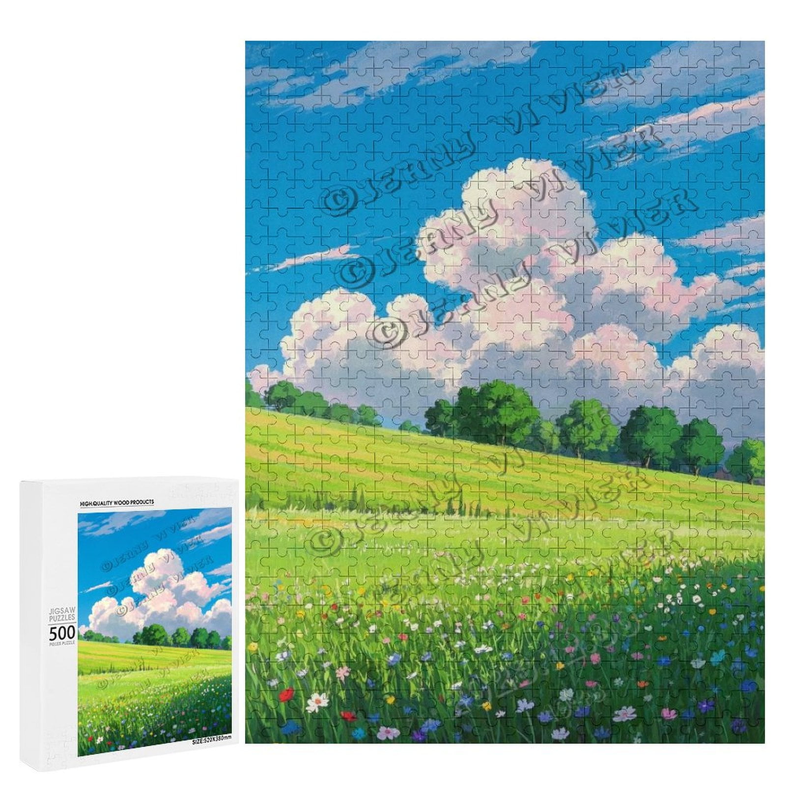 Wooden 500 Piece Jigsaw Puzzle – Spring Hill Landscape – Serene ...