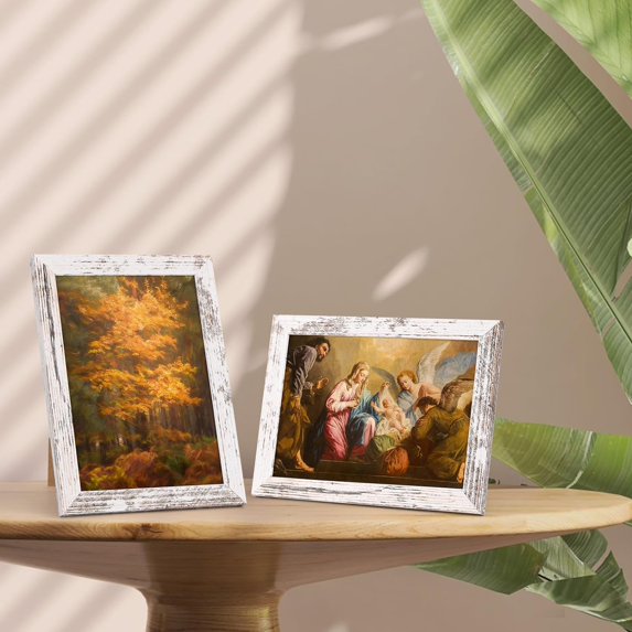 Wooden 5x7 Distressed Photo Frames Set of 18, Rustic Farmhouse Style ...