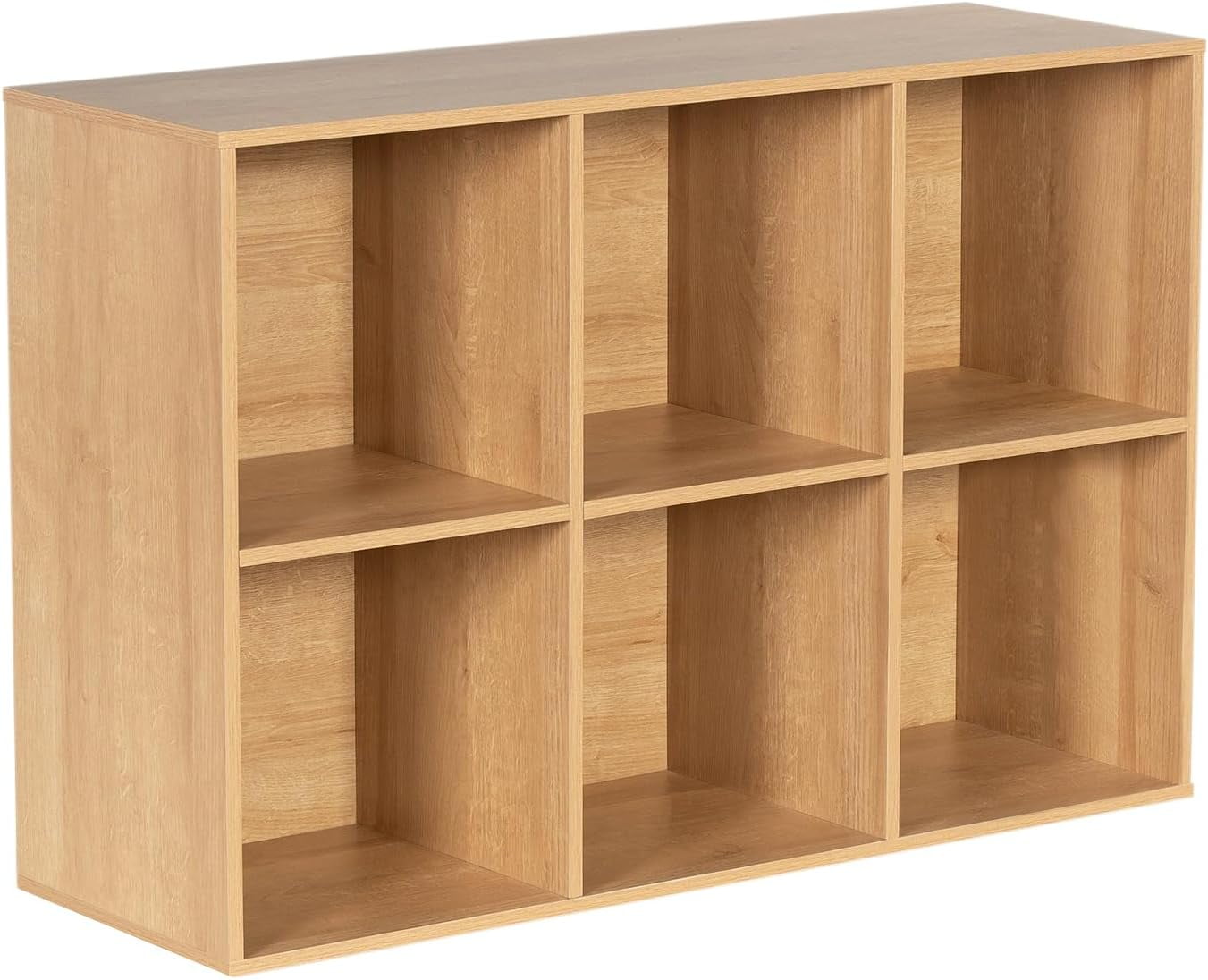 Wooden 6-Cube Storage Organizer with Closed Back Panel, 11in Cube Shelf ...