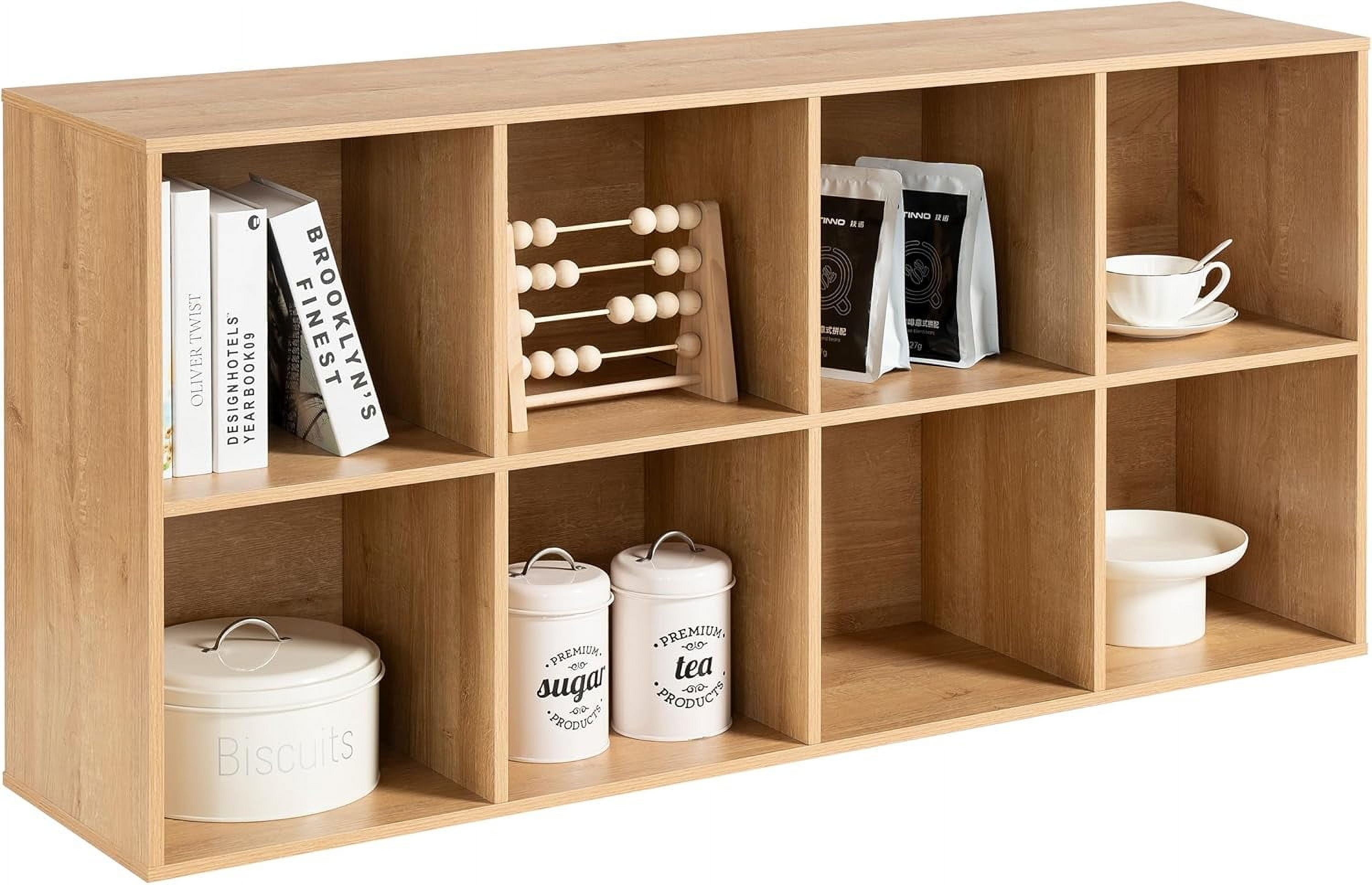 VDNEND Wooden 8-Cube Storage Organizer with Closed Back Panel, 11in ...