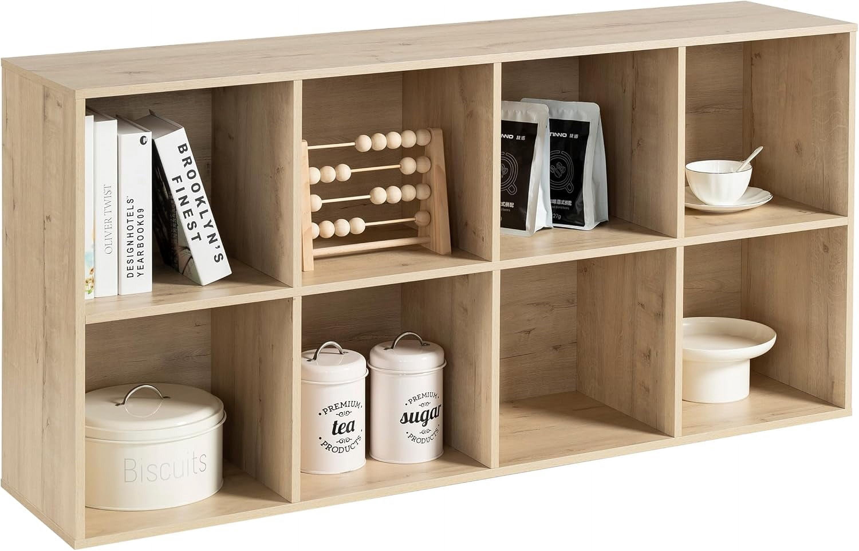 VDNEND Wooden 8-Cube Storage Organizer with Closed Back Panel, 11in ...
