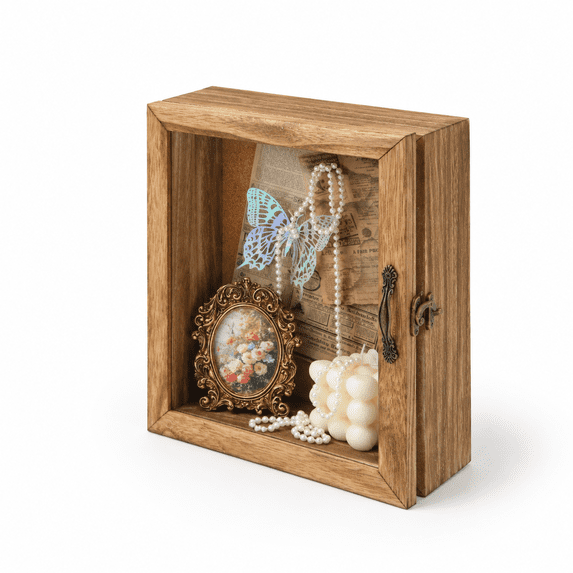 Wooden 8x10 Extra Deep Shadow Box Frame for Memorabilia Display ...