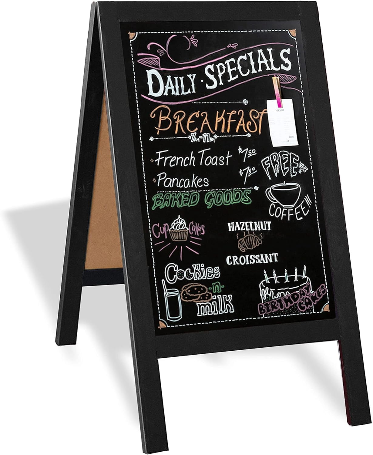 Wooden A-Frame Chalkboard Sign with Eraser, 40 x 20 Inch Magnetic ...