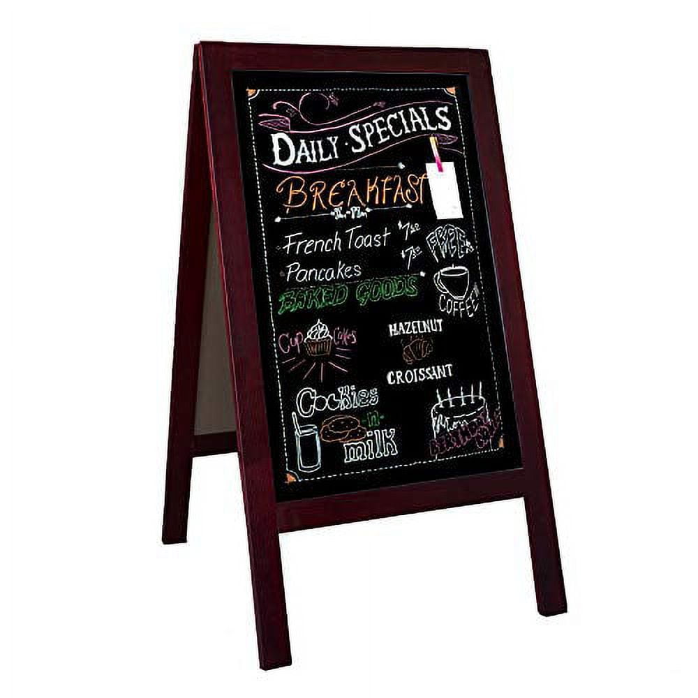 Wooden A-Frame Sign with Eraser & Chalk - 40 x 20 Inches Magnetic ...