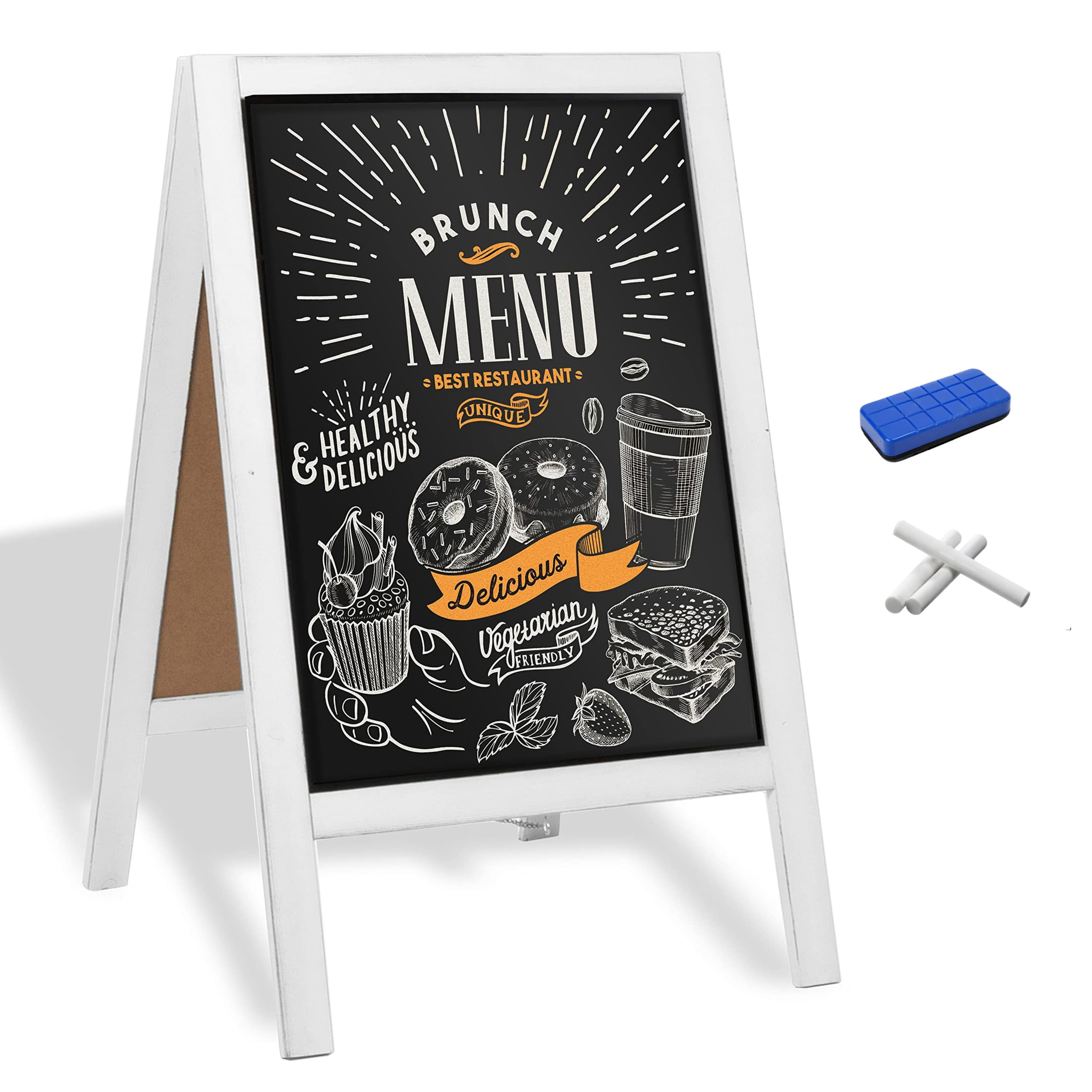 Large Outdoor Wooden A-Frame Stand - Magnetic Sidewalk Sandwich Board ...