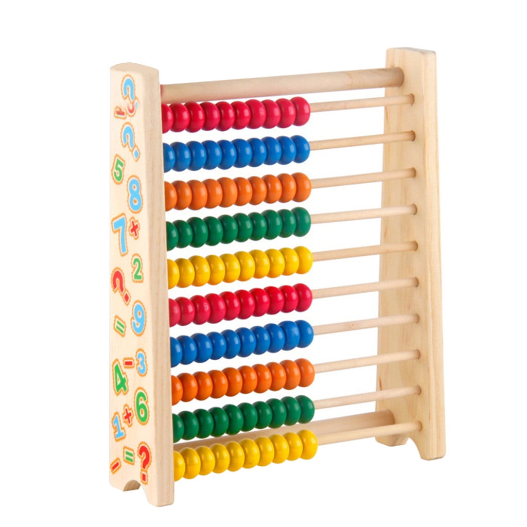 Wooden Abacus for Kids Math with 100 Beads and 100 Counting Sticks ...