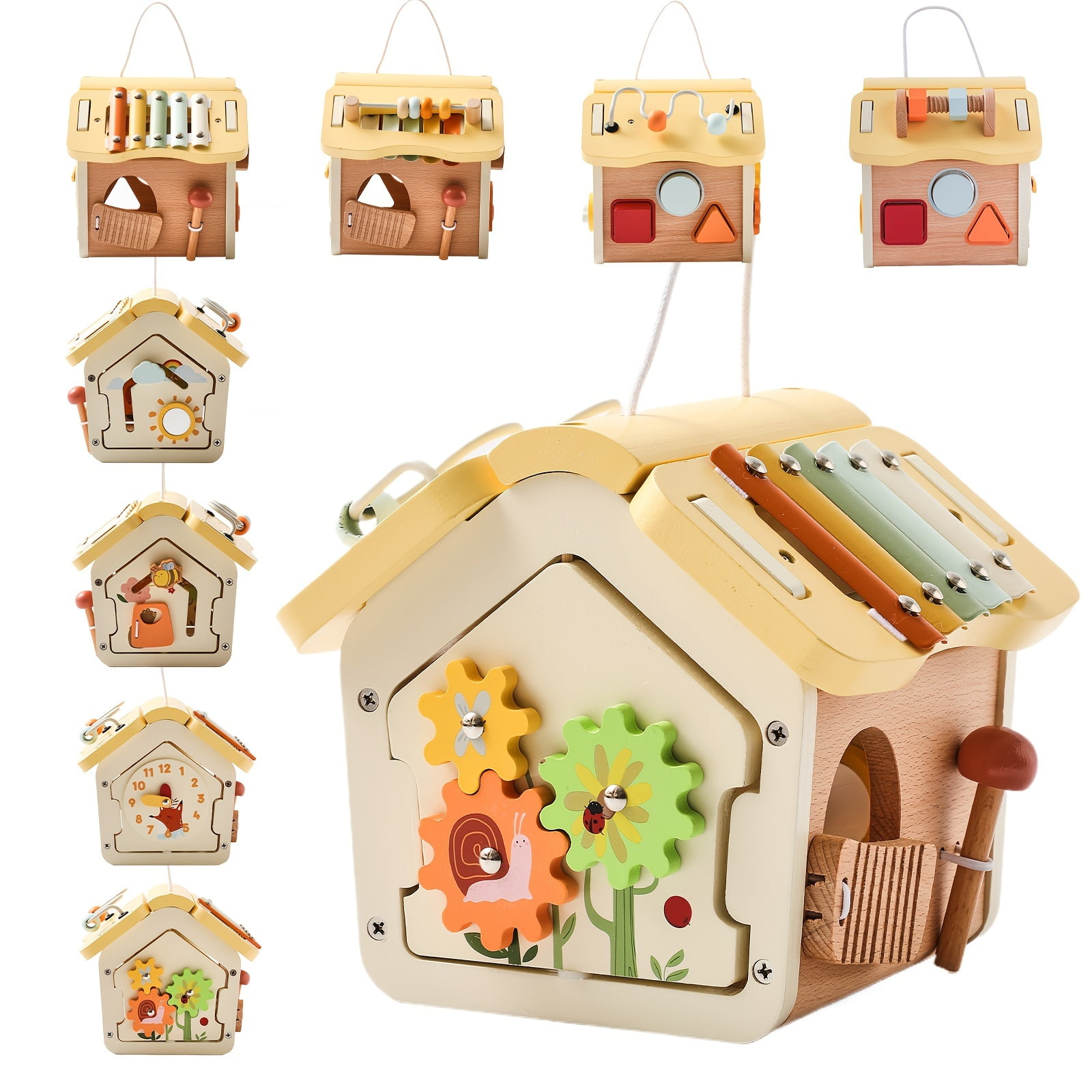 Wooden Activity Cube 10-in-1 Montessori Wooden Toy | Multifunctional ...