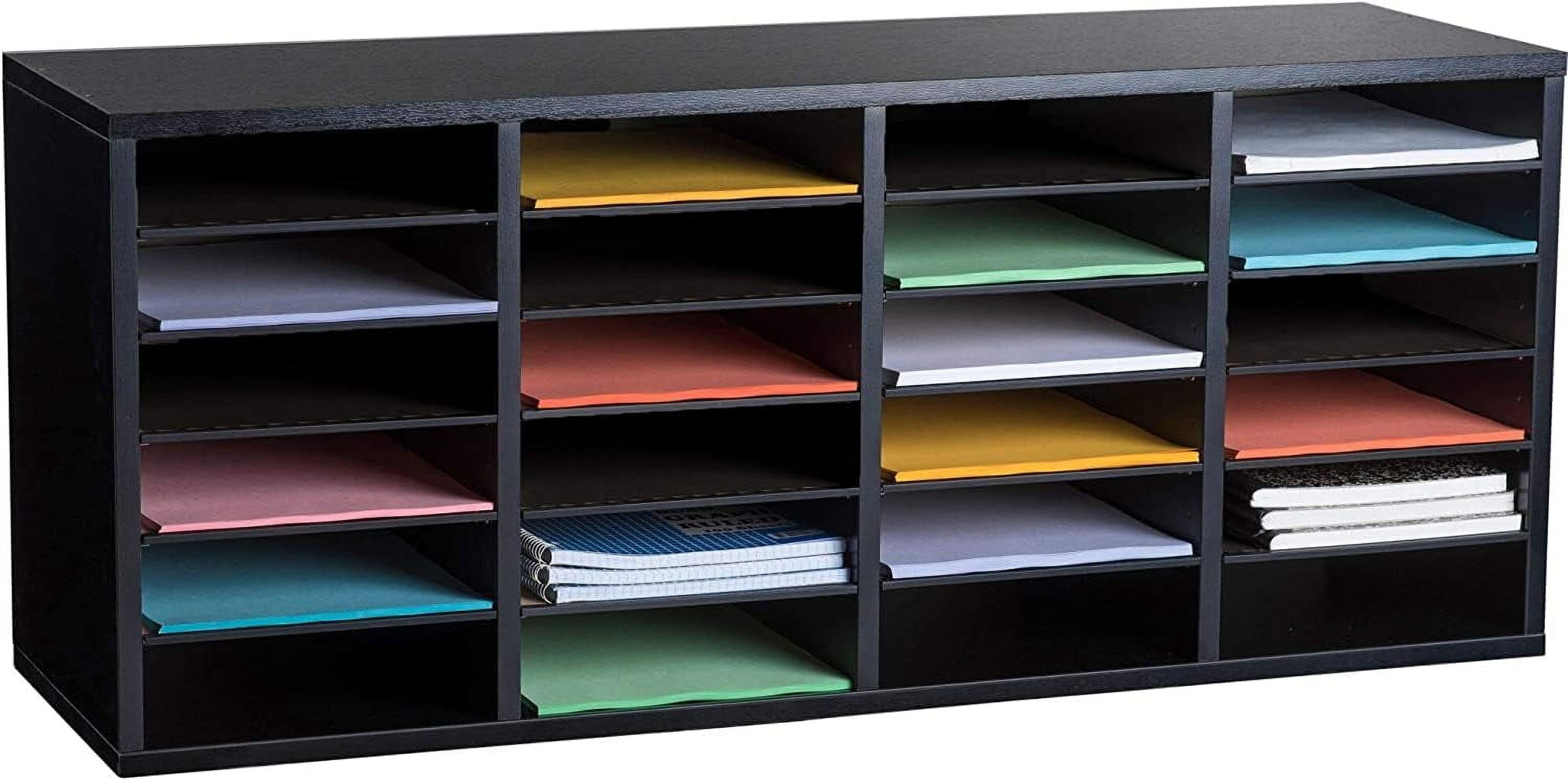 Wooden Adjustable Literature Organizer, 12 Compartment Office Mailbox ...