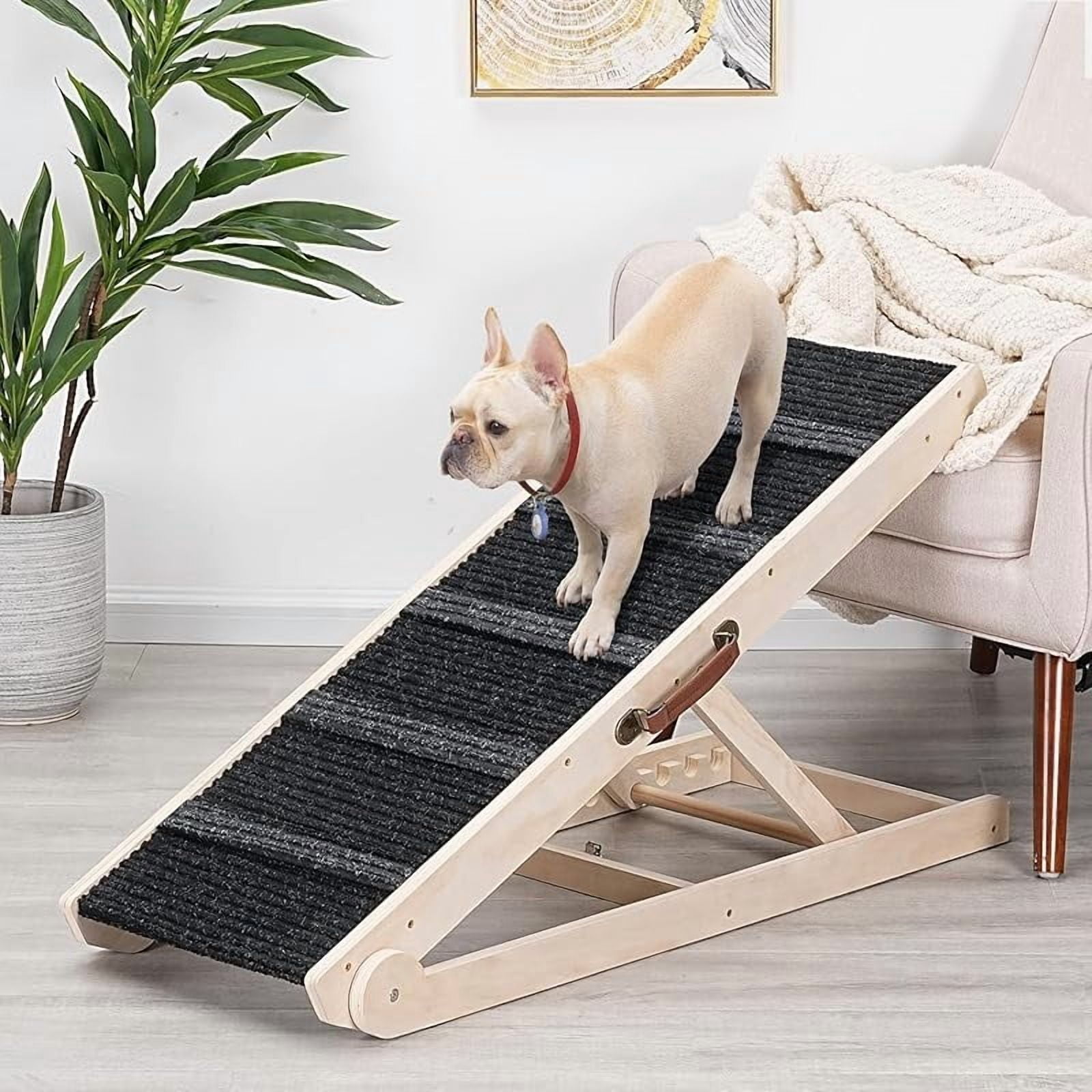 Wooden Adjustable Pet Ramp for All Dogs and Cats - Non Slip Carpet ...