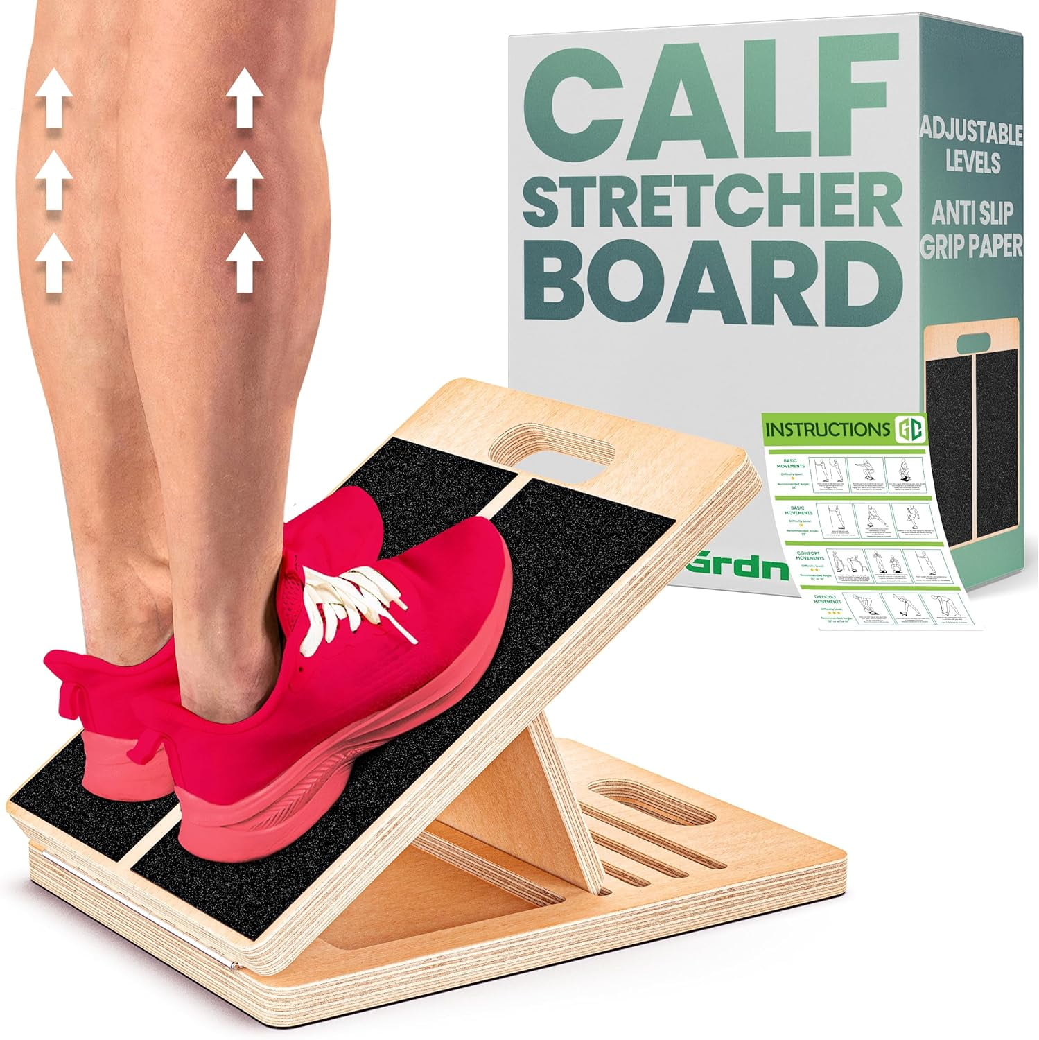 Wooden Adjustable Slant Board Calf Stretcher Therapy Aid – Supports 250 ...