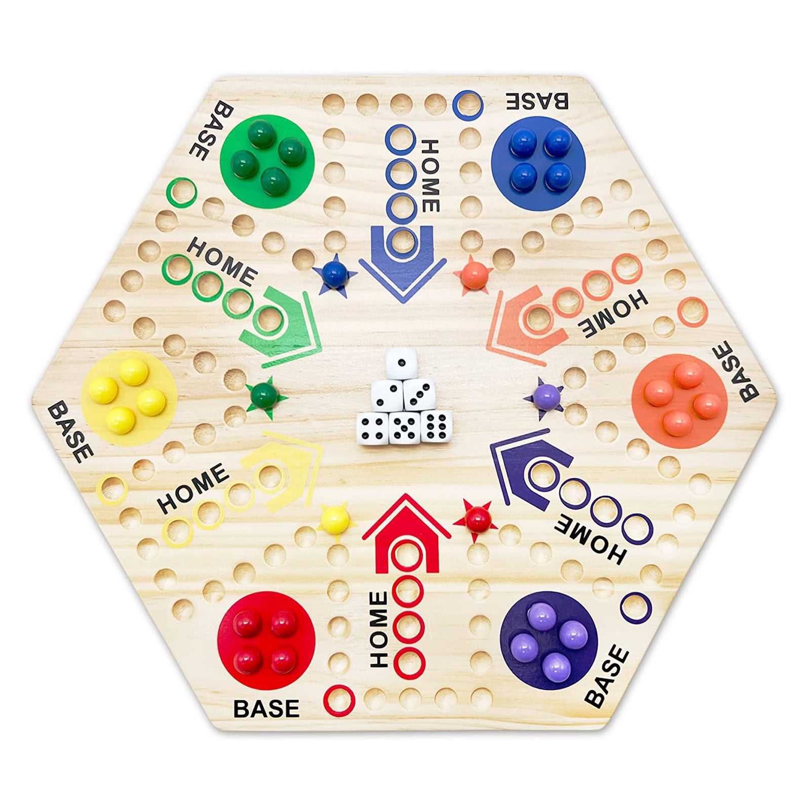Customer reviews for Wooden Aggravation Board Game Set with 6 Dice 6 ...