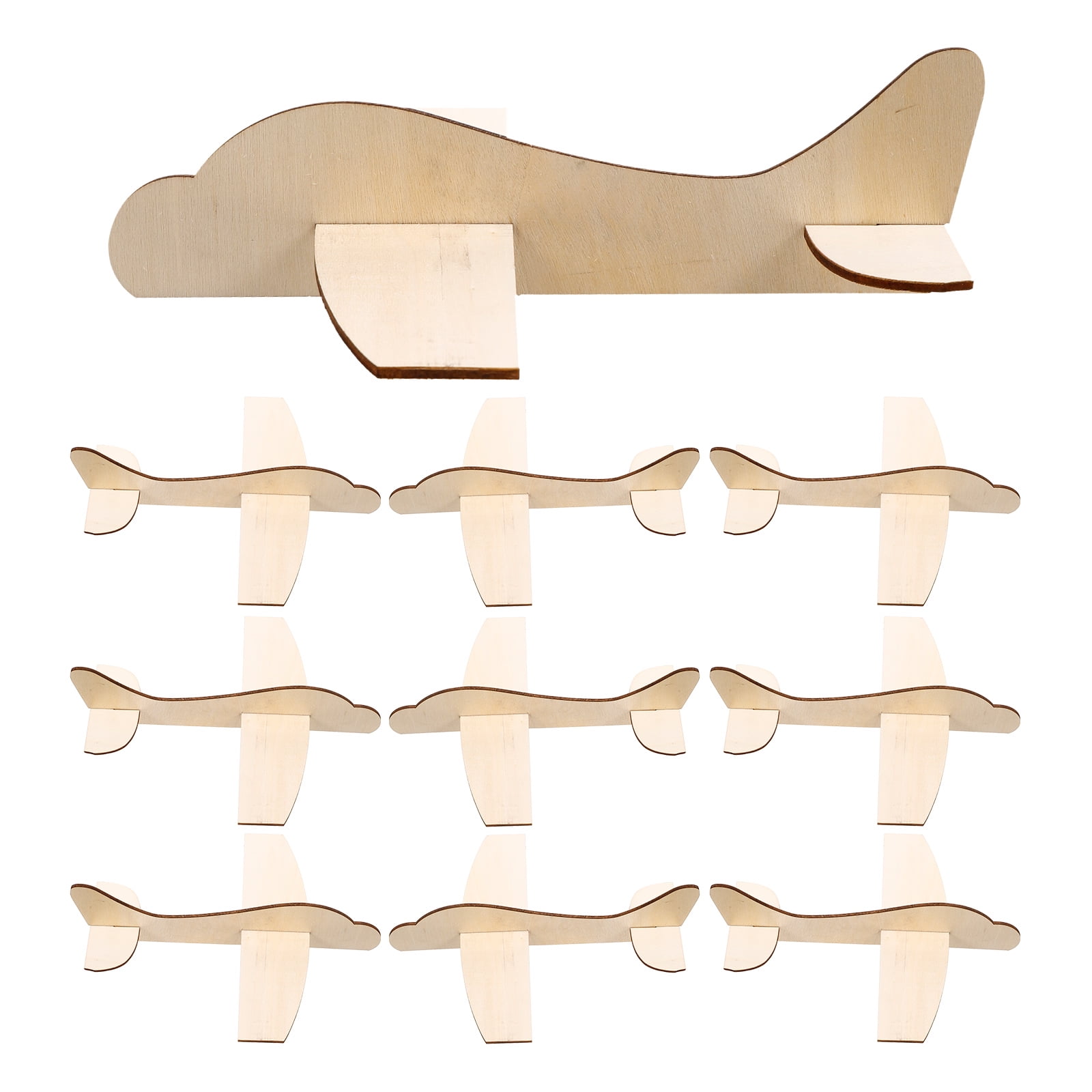 Wooden Airplane Unfinished Model Crafts Graffiti Child Material ...