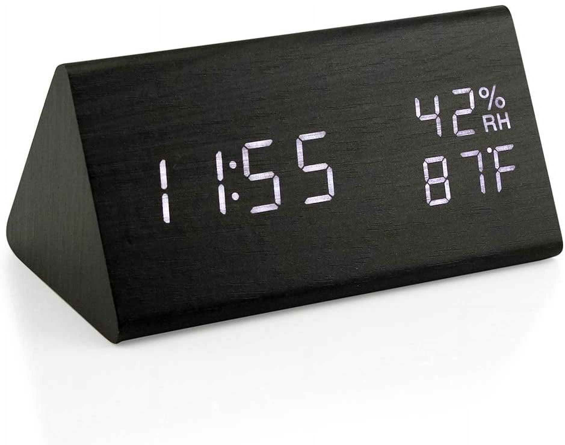 Wooden Alarm Clock, Smart LED Digital Clock for Bedroom/Desks, Upgraded ...