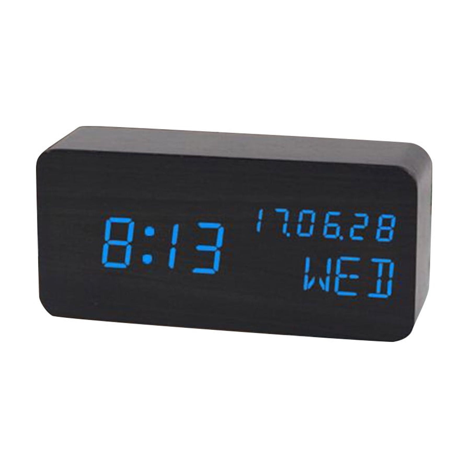 Wooden Alarm Clock, Wood LED Digital Desk Clock, Upgraded with Time ...