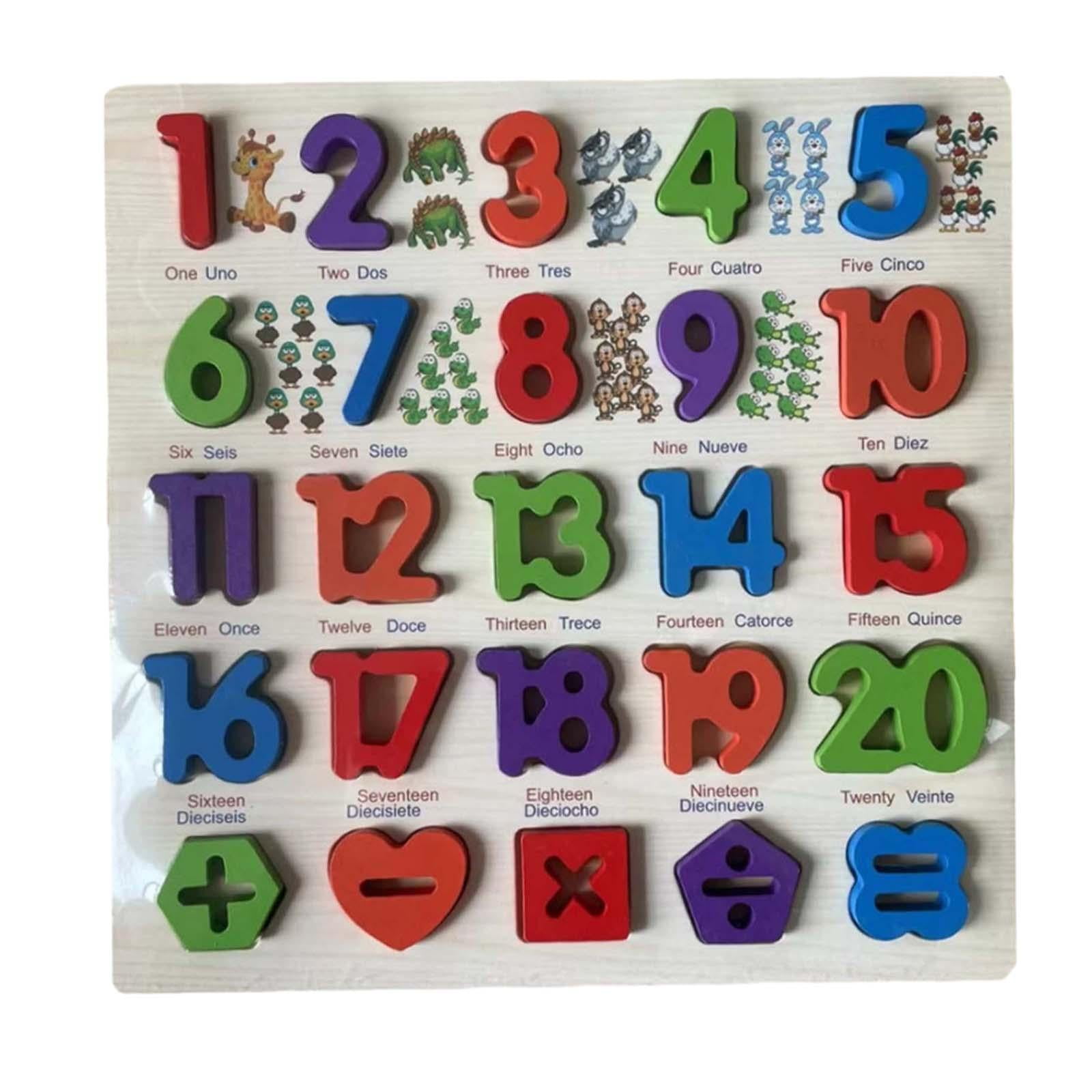 Wooden Alphabet Alphabet Number Board for Children Kindergarten Spanish ...