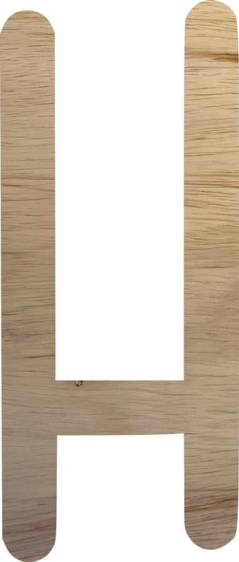 Wooden Alphabet Letter H, Unfinished Wood 20'' Cursive Letter ...
