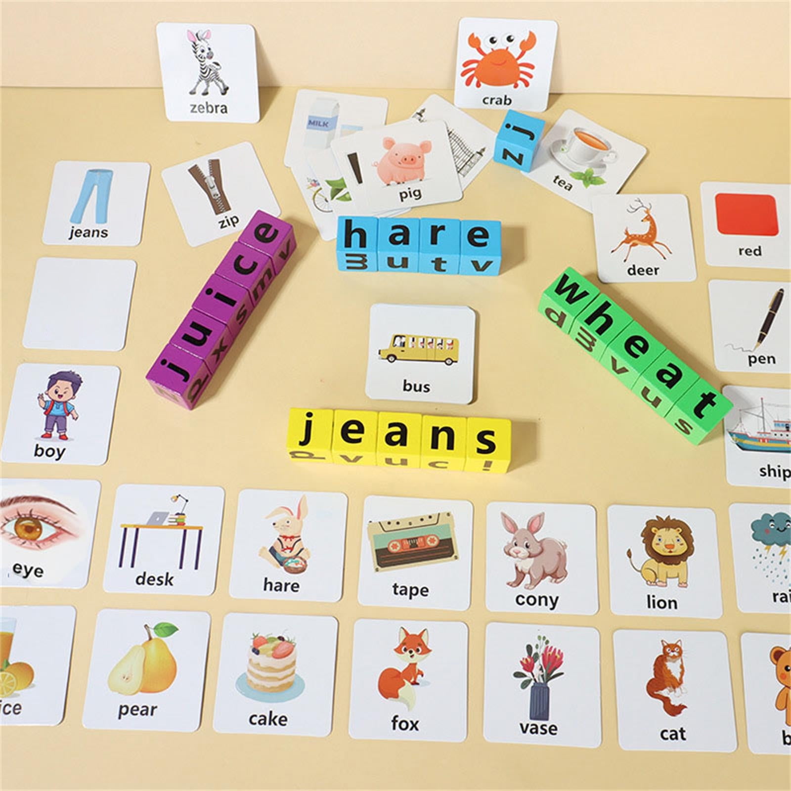 Wooden Alphabet Letter Matching Game for Kids, Educational Spelling ...