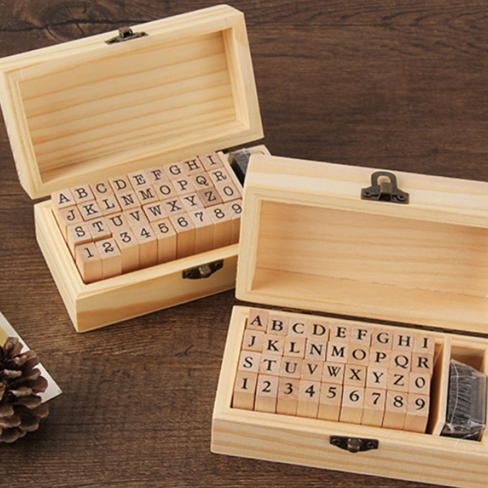 Wooden Alphabet Letter Number Stamps Multi Purpose Wooden Ink Stamps ...