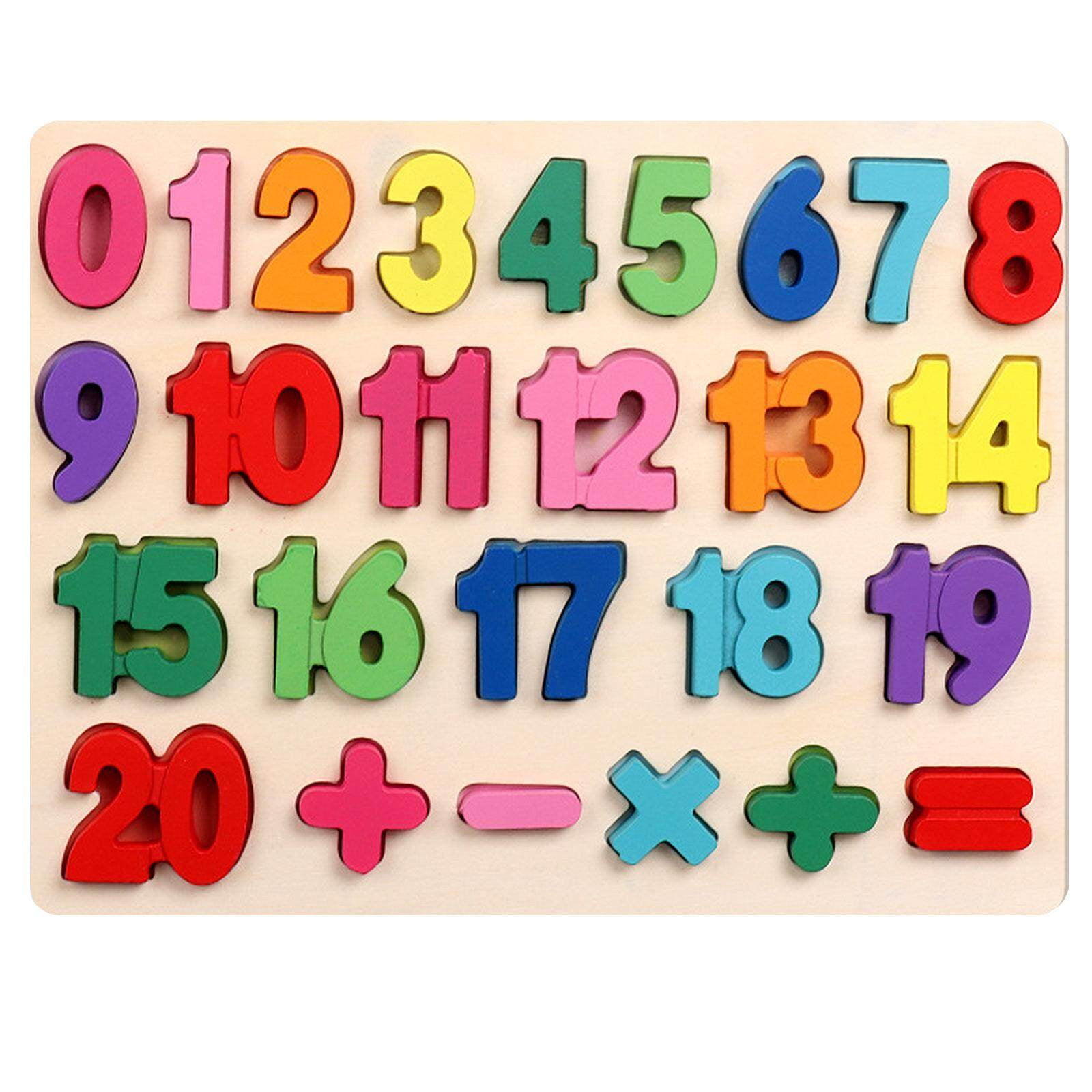 Wooden Alphabet Number Puzzles Kids ABC Letter Number Shape Puzzles ...