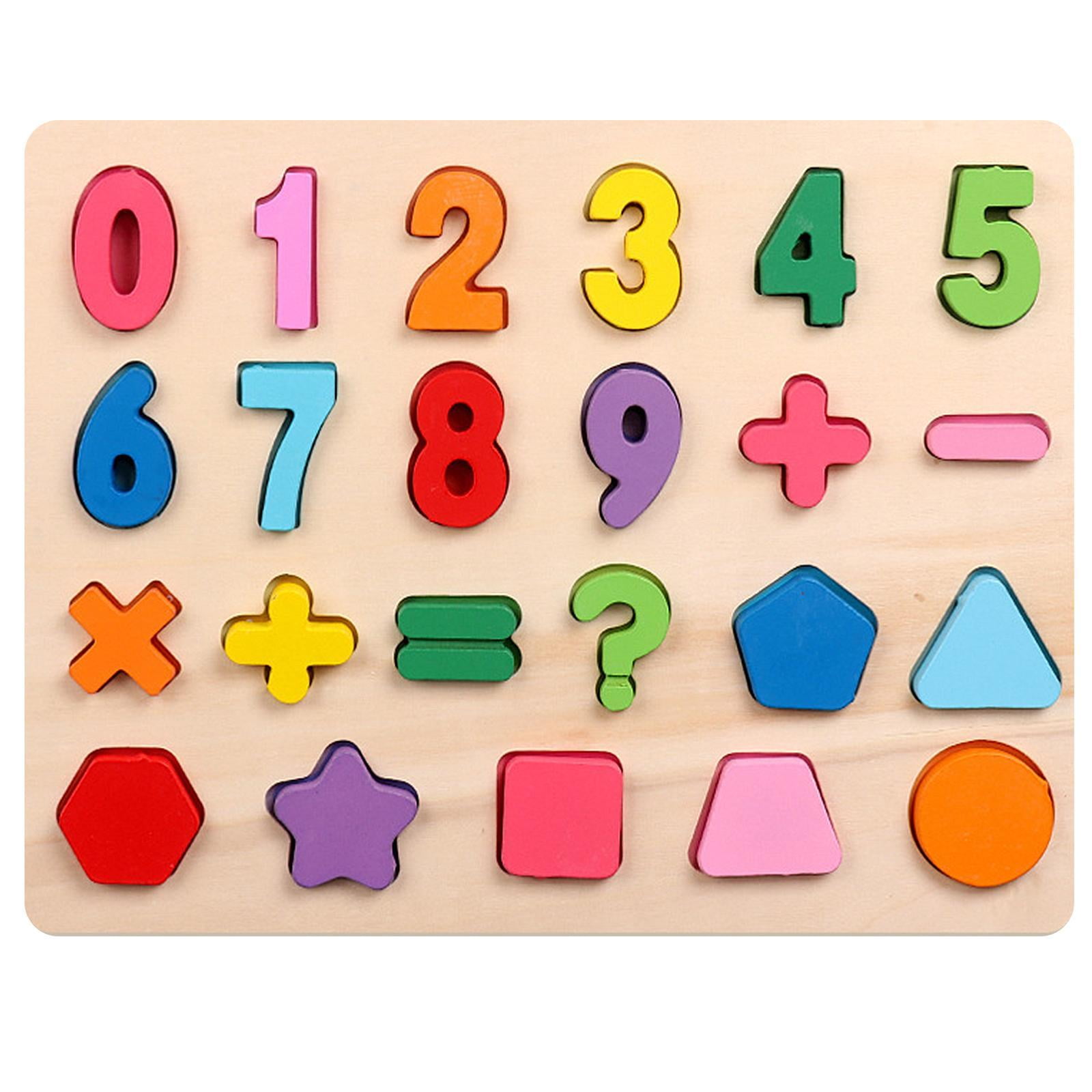 Wooden Alphabet Number Puzzles Kids ABC Letter Number Shape Puzzles ...