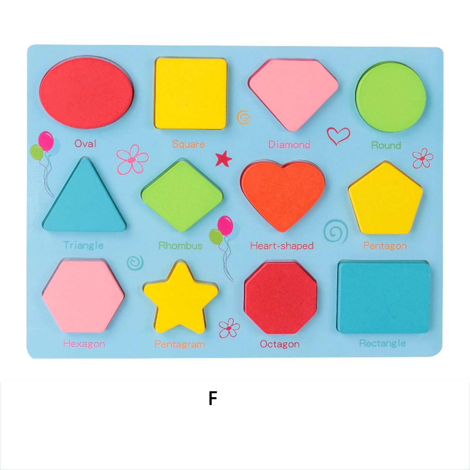 Wooden Alphabet Number Shape Puzzle Board | Uppercase Letters Numbers ...