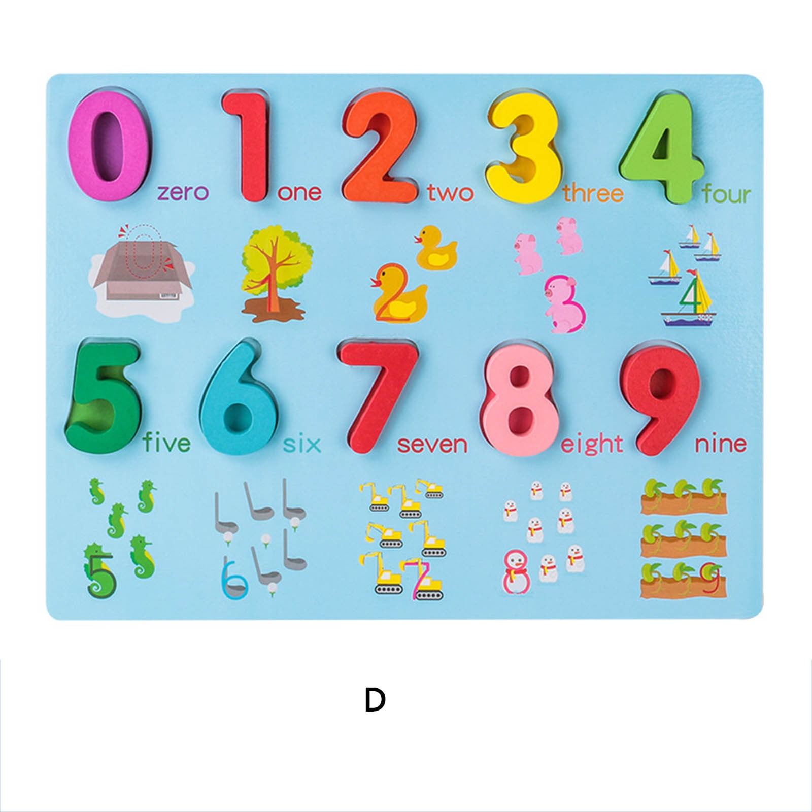 Wooden Alphabet Number Shape Puzzle Board | Uppercase Letters Numbers ...