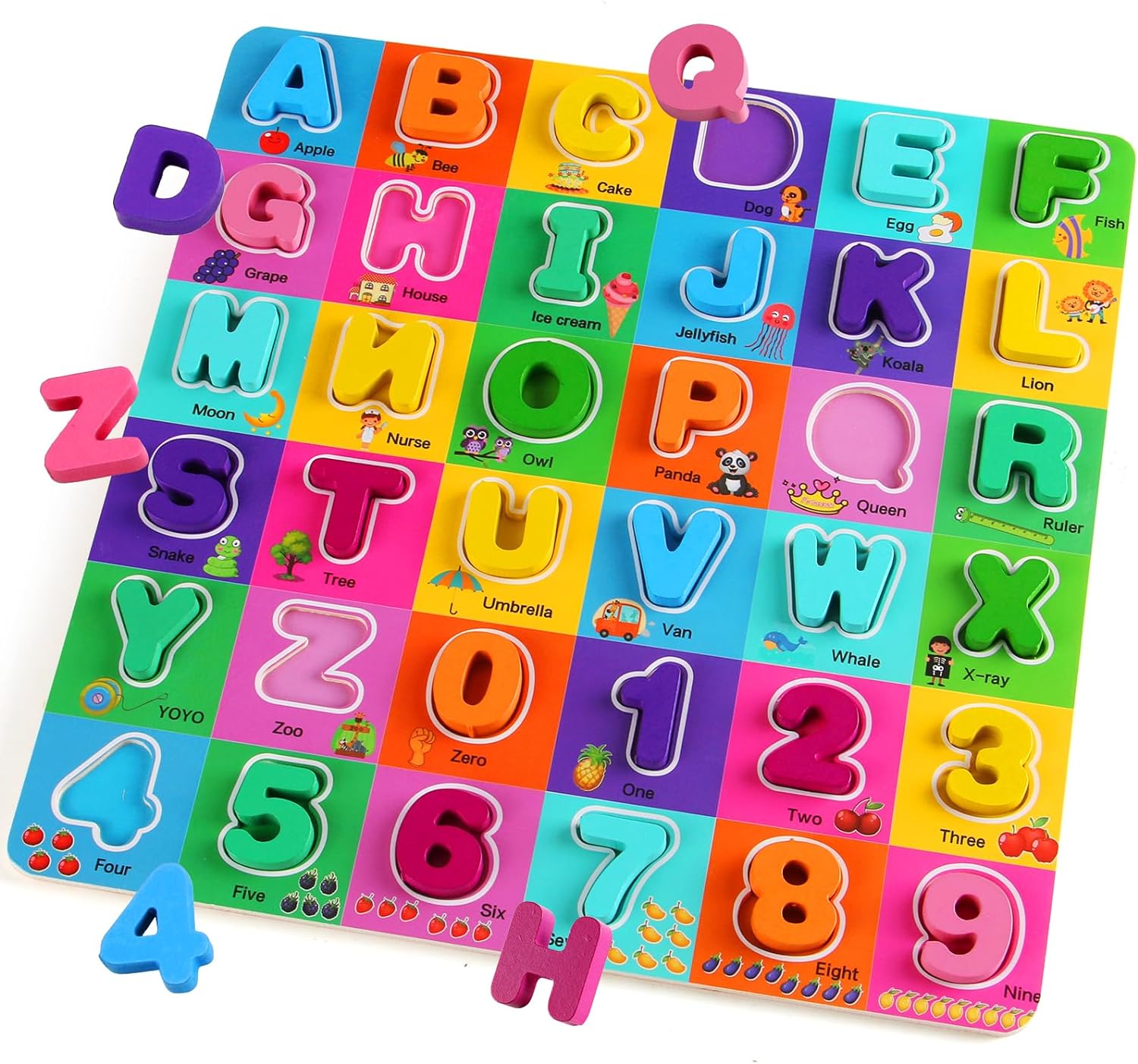 Wooden Alphabet Puzzles for Toddlers 2-4, Alphabet and Number Puzzle ...
